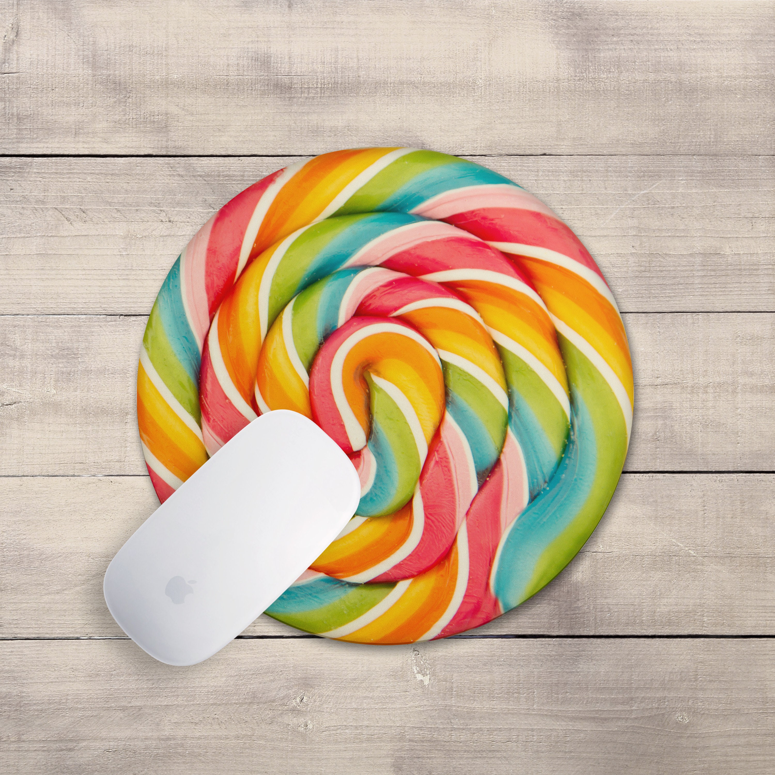 Lollipop Funny Mouse Pad Rainbow Round Mousepad Gift for - Etsy