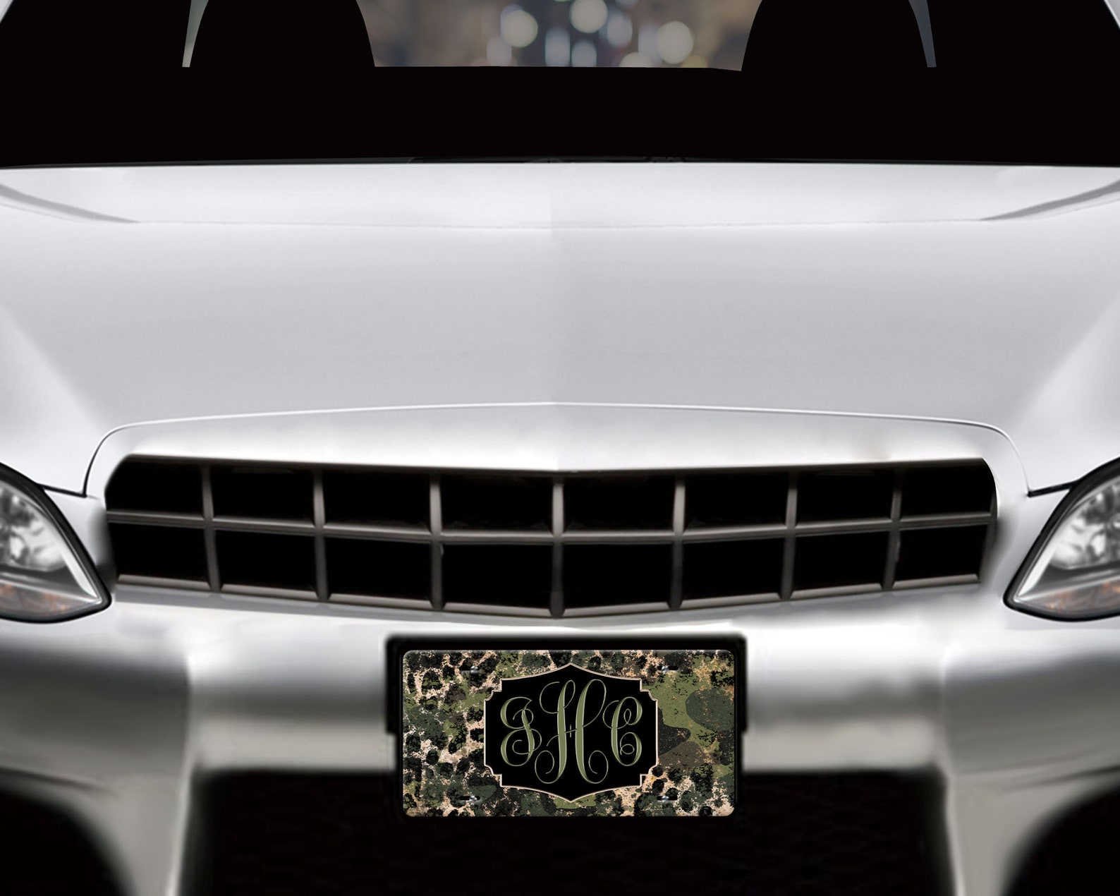 Camo Leopard Print Monogram License Plate or Frame: Car Coasters Set - Etsy