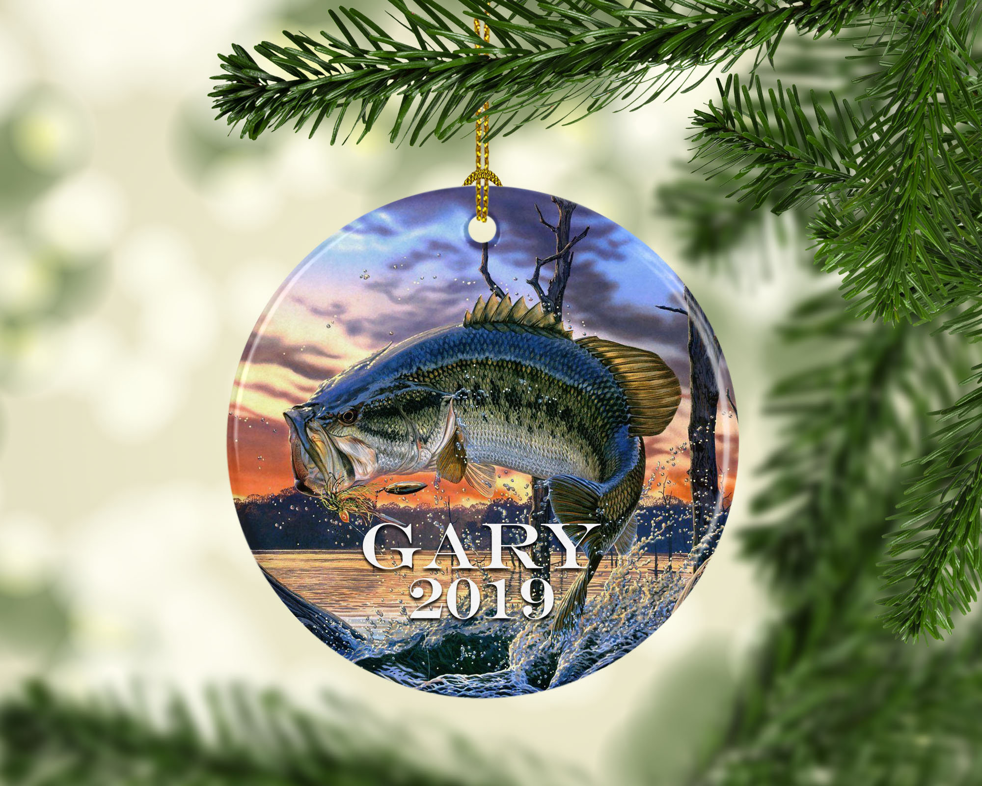 Fish Christmas Ornament Personalized Fishing Ornament | Etsy