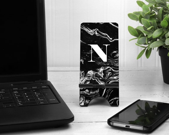 Black Marble Phone Stand Office Gift Gift for Boyfriend - Etsy