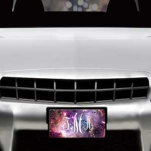 Space Nebula Monogram License Plate, License Plate Frame Custom, Car ...