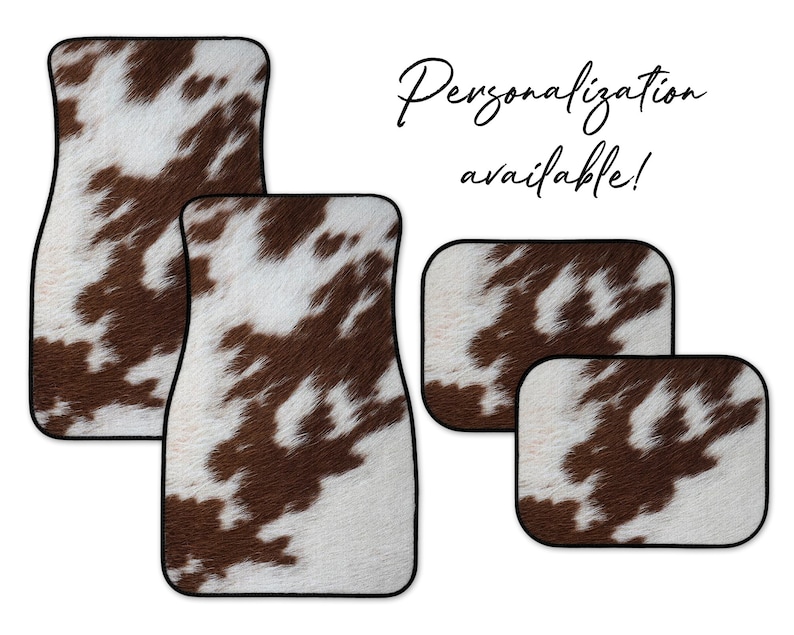Cow Hide Print Car Mats, Personalization Available - Etsy