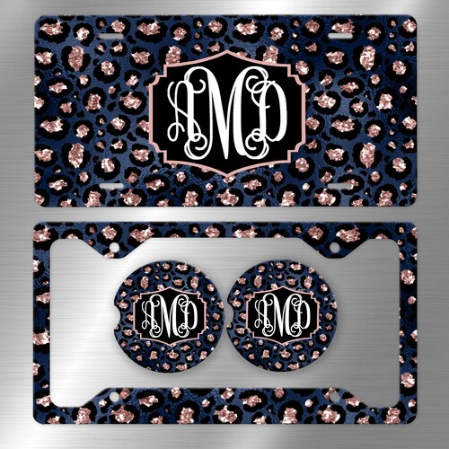 Leopard Monogram License Plate Personalized License Plate - Etsy