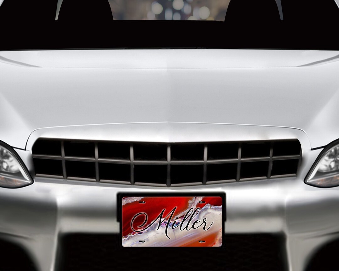 Red Agate License Plate, Gemstone License Plate Frame Custom, Car ...