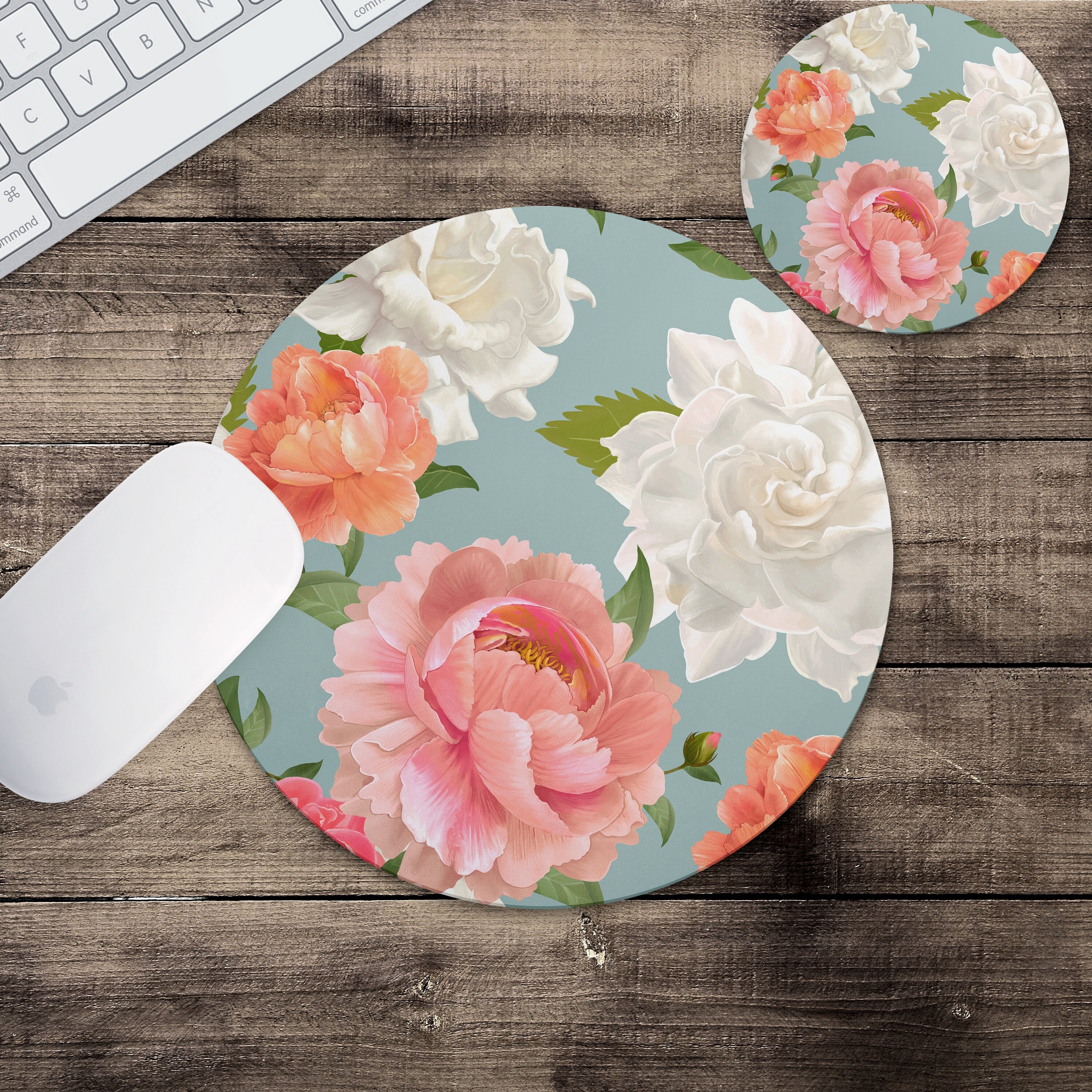 Watercolor Flower Mouse Pad & Coaster Vs3 Floral Mousepad - Etsy