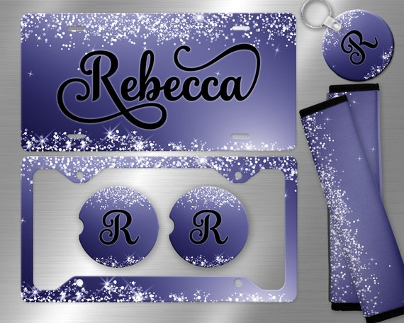 Faux Sparkle Blue Custom License Plate License Plate Frame | Etsy