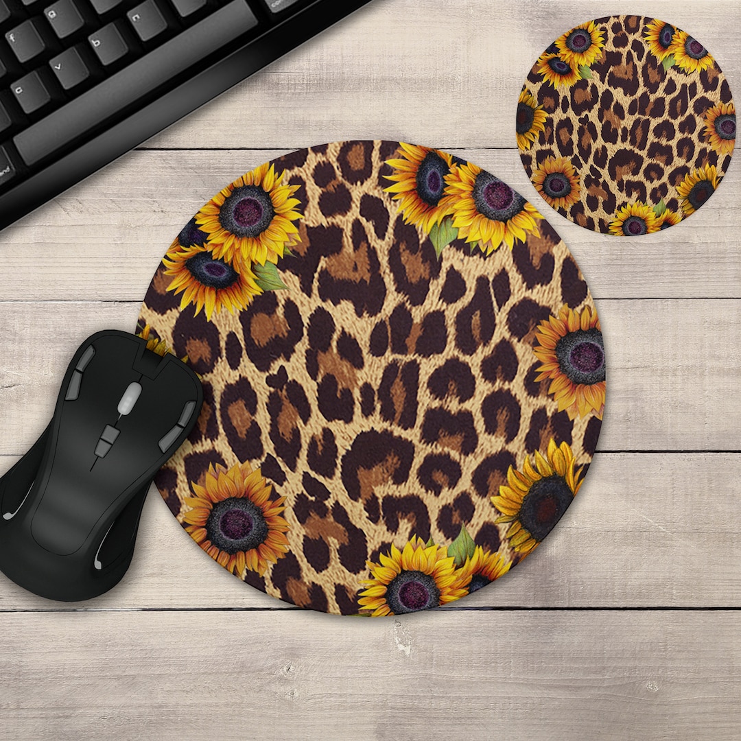 Leopard Sunflower Mouse Pad And/or Coaster - Etsy