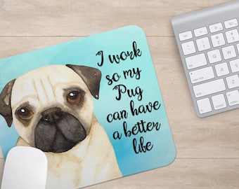 Pugs in the Sky Blue Pattern PC Computer Mouse Mat Pad - Etsy