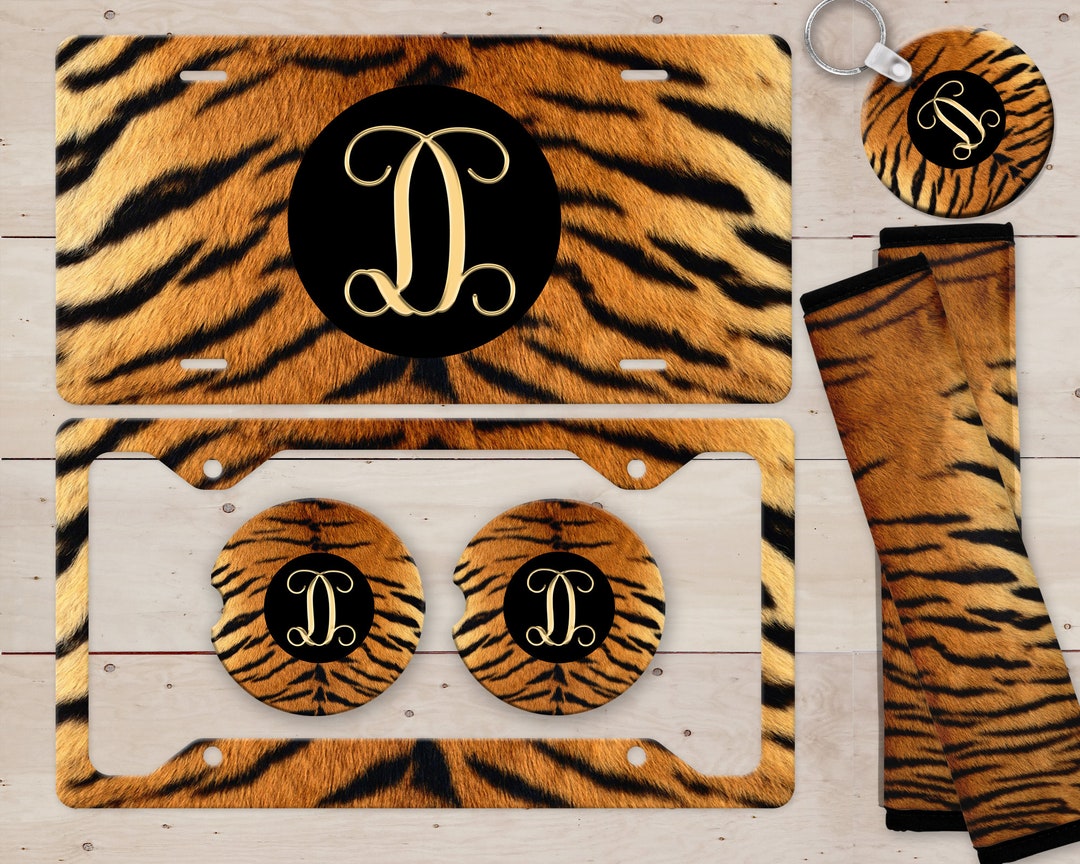 Tiger License Plate, License Plate Frame Custom, Car Coasters, Seat ...