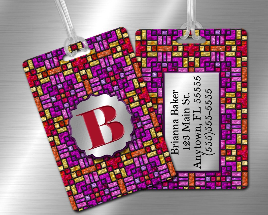 Stained Glass Luggage Tag Pink/red Bridal Party Gifts - Etsy