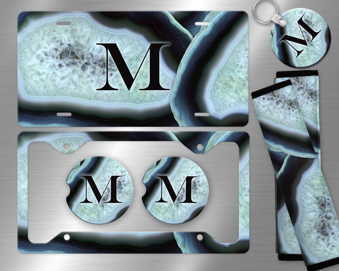 Black Agate License Plate Geode License Plate Frame Custom - Etsy