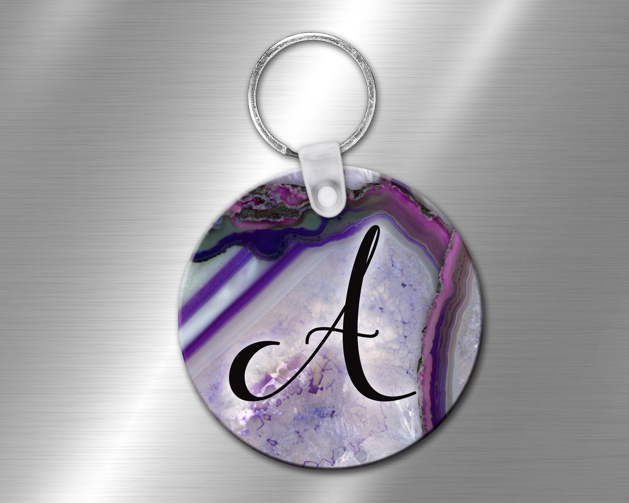 Purple Agate Geode License Plate & Frame: Car Coasters and Seat Belt ...