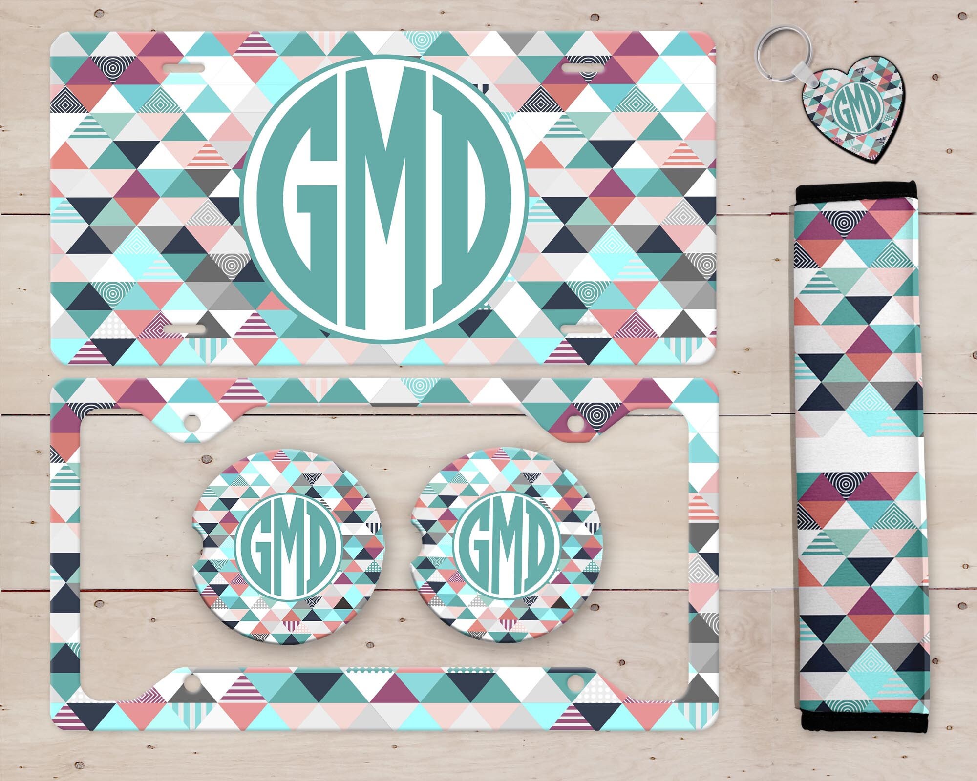 Monogram Geometric License Plate License Plate Frame Custom | Etsy