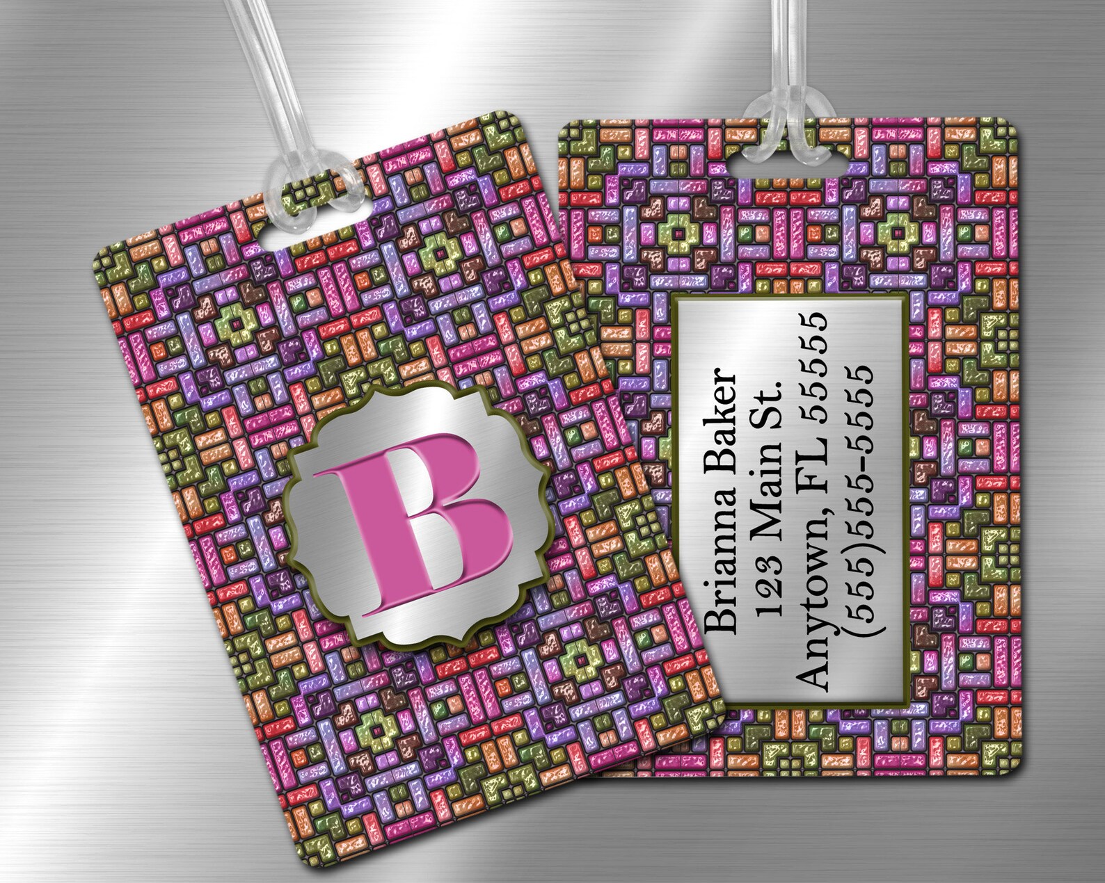 Stained Glass Luggage Tag Pink/red Bridal Party Gifts - Etsy