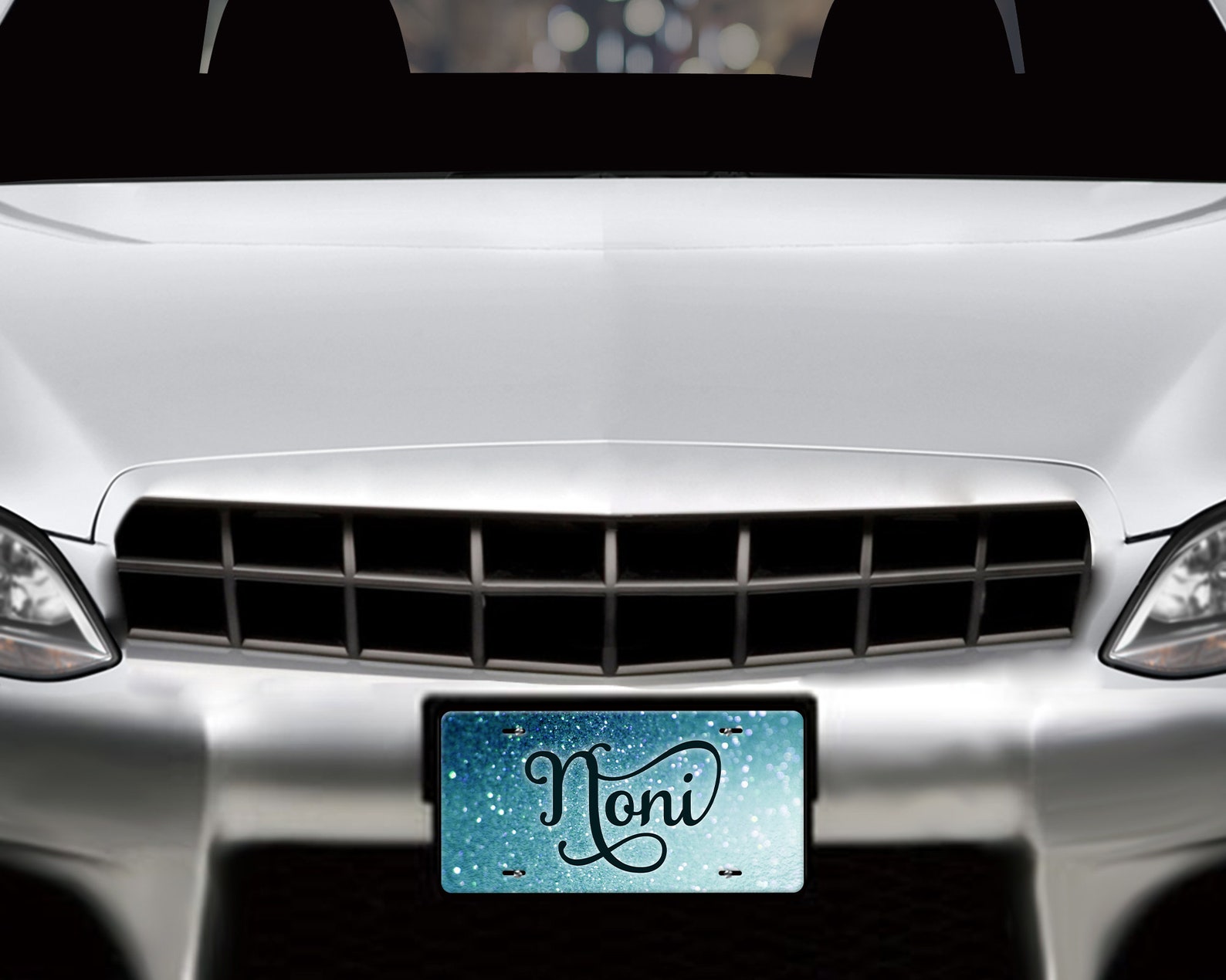 Custom License Plate Glitter Ombre Turquoise License Plate - Etsy