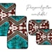Cow Hide Turquoise Western Car Mats Personalization Available - Etsy
