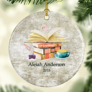 Book Ornament Custom for Christmas Personalized With Name and Year - Etsy