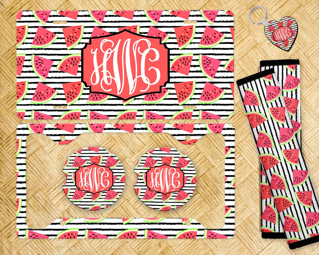 Watermelon License Plate, Frame Custom, Car Coasters, Personalized ...