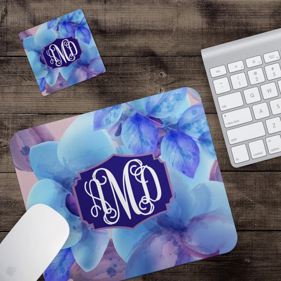 Blue Orchid Mouse Pad & Coaster Set Blue Orchid Coaster | Etsy