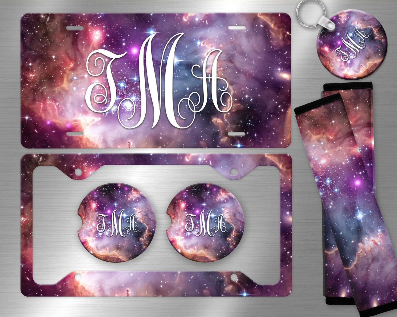 Space Nebula Monogram License Plate License Plate Frame - Etsy