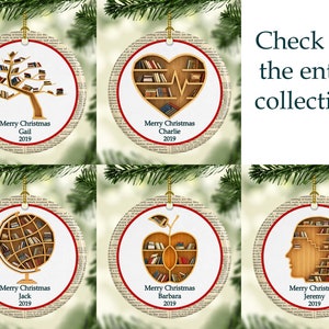 Christmas Learning Tree Book Ornament Custom Personalized With Name and ...