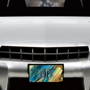 Turquoise Agate License Plate, Gemstone License Plate Frame Custom, Car ...