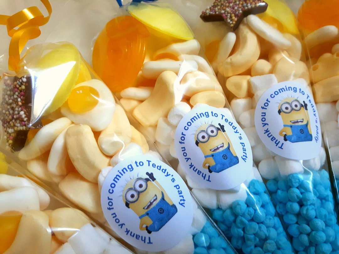 Pre Filled Minions Sweet Cones Kids Birthday Party Bags Favours ...