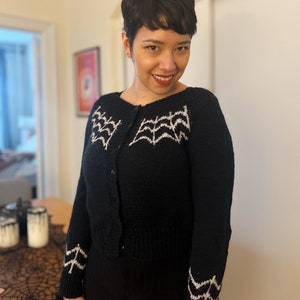 The Spinster Cardigan | Digital Knitting Pattern | Halloween Spider Web ...