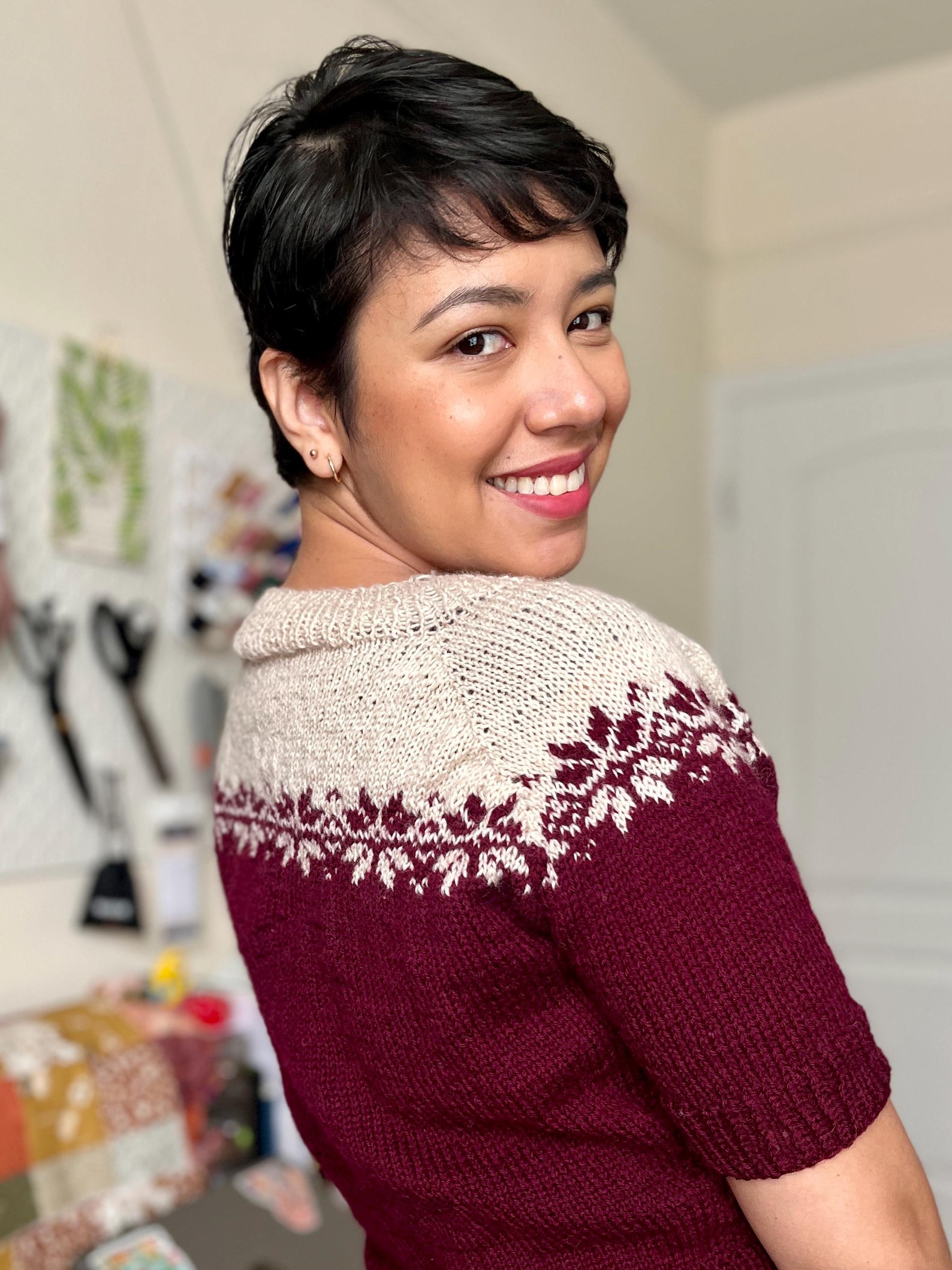 Christmas Sweater Knitting Pattern "nochebuena Pullover" Vintage Inspired PDF - Etsy