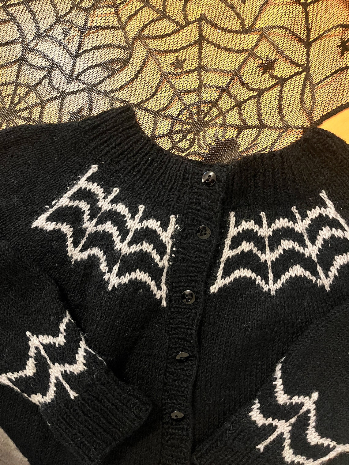 The Spinster Cardigan | Digital Knitting Pattern | Halloween Spider Web ...
