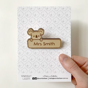 Name Badge / Name Tag Australian Animal Designs / Koala Name Badge ...