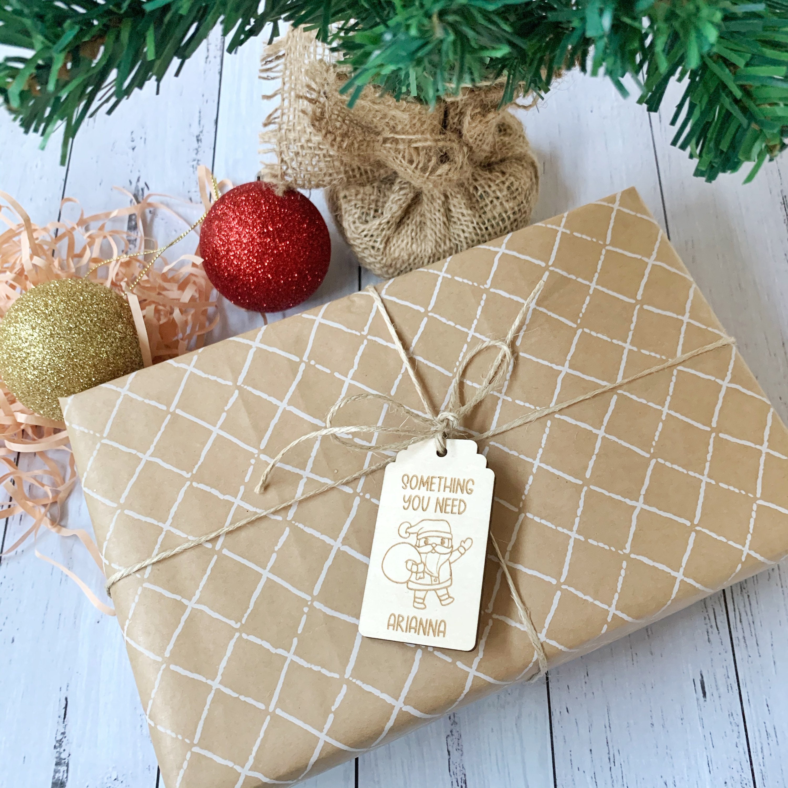 Christmas gift tags / wooden tags / 4 Christmas gift rules | Etsy