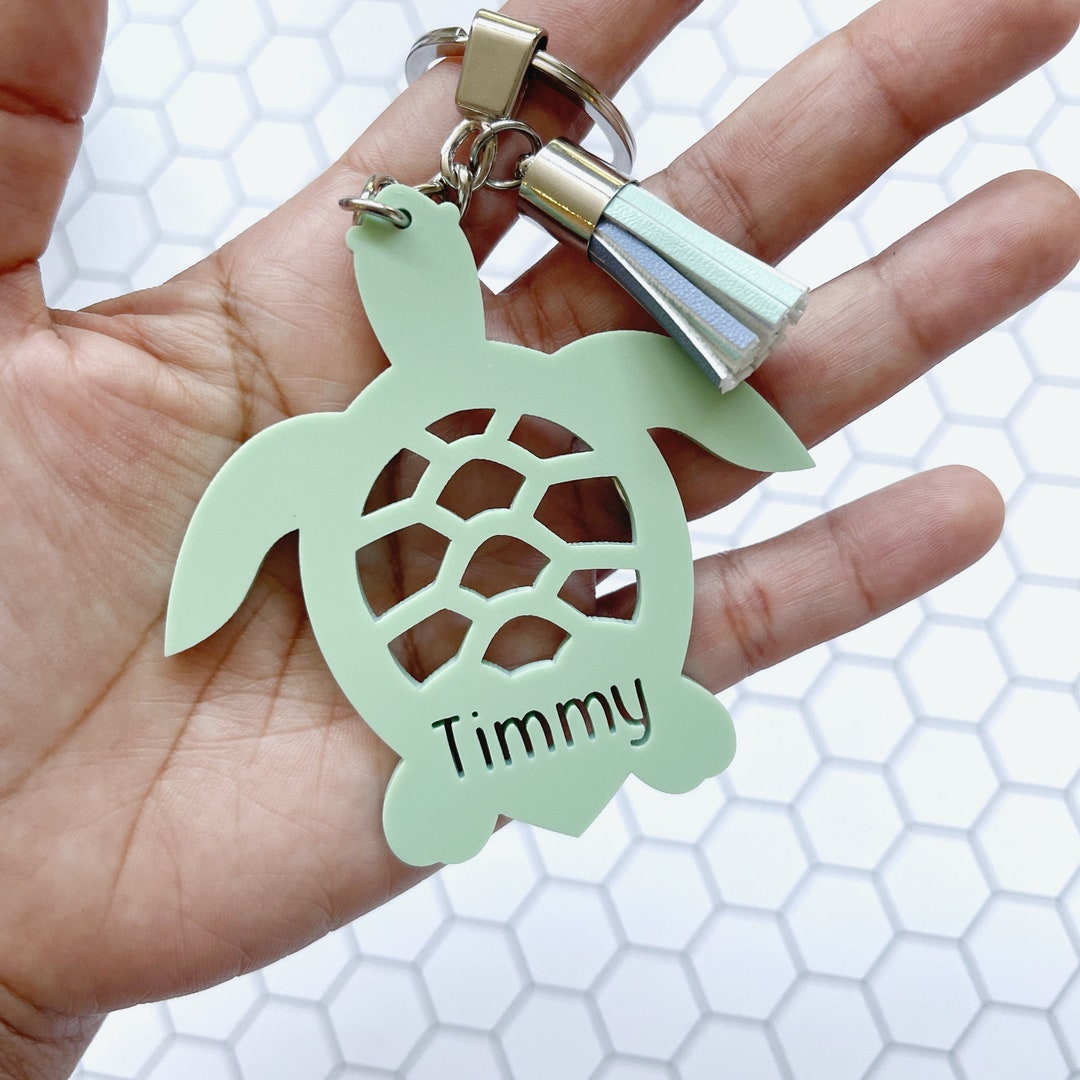 Personalised Turtle Bag Tag / Keyring / Bag Charm / School Bag Tag - Etsy
