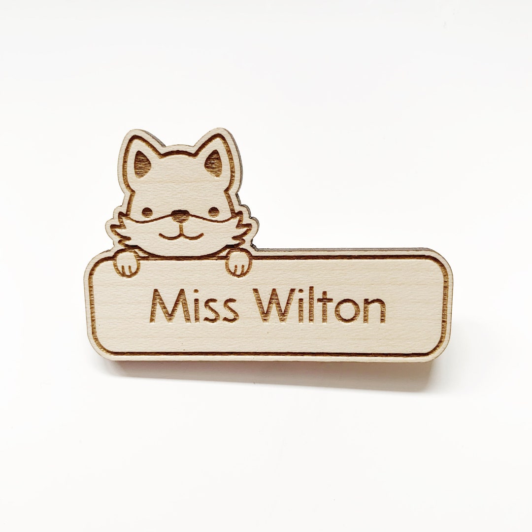 Fox Name Badge / Fox Name Tag - Etsy UK