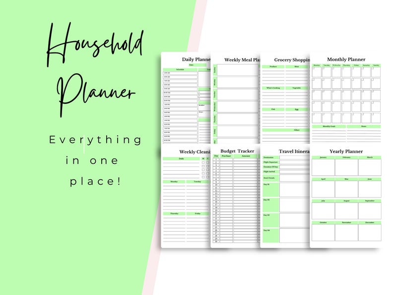 Household Planner Printable, Home Management Planner for Busy Moms ...