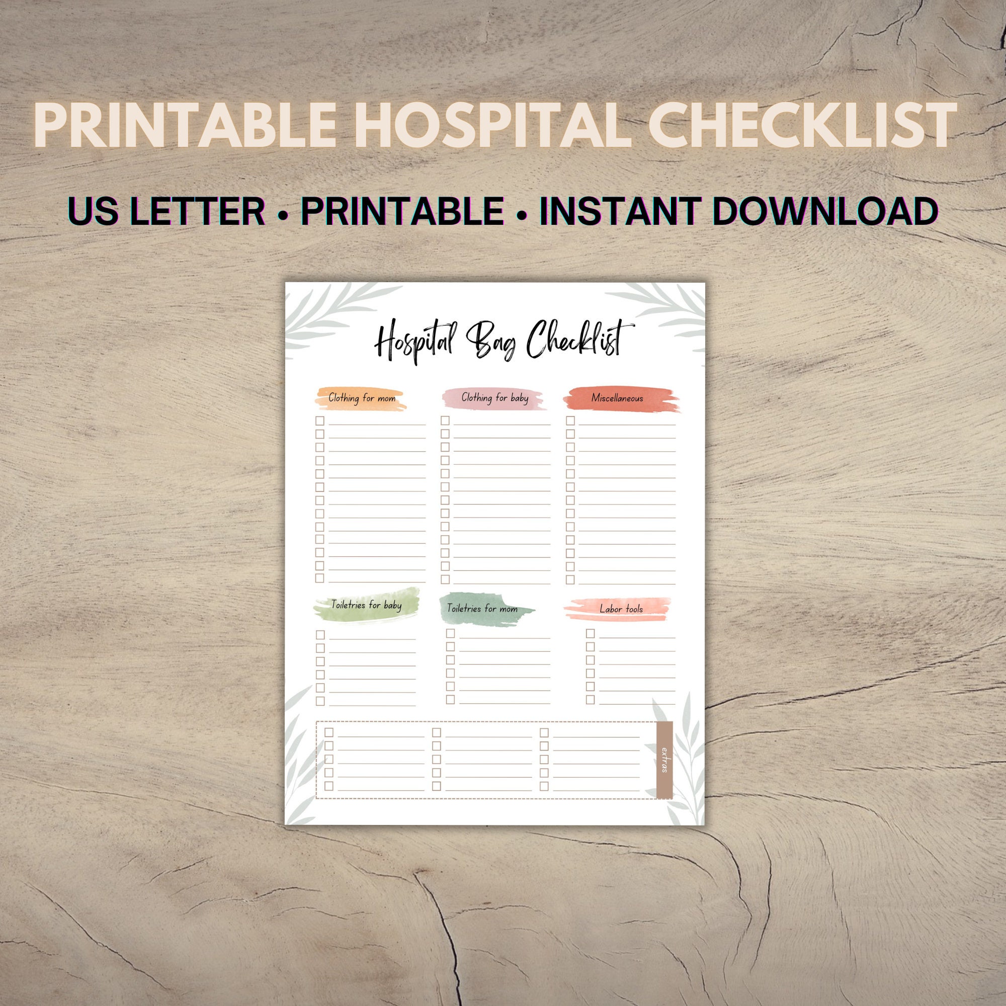 Printable Hospital Checklist - Etsy