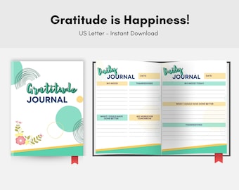 Printable Gratitude Journal Weekly Daily Watercolor - Etsy