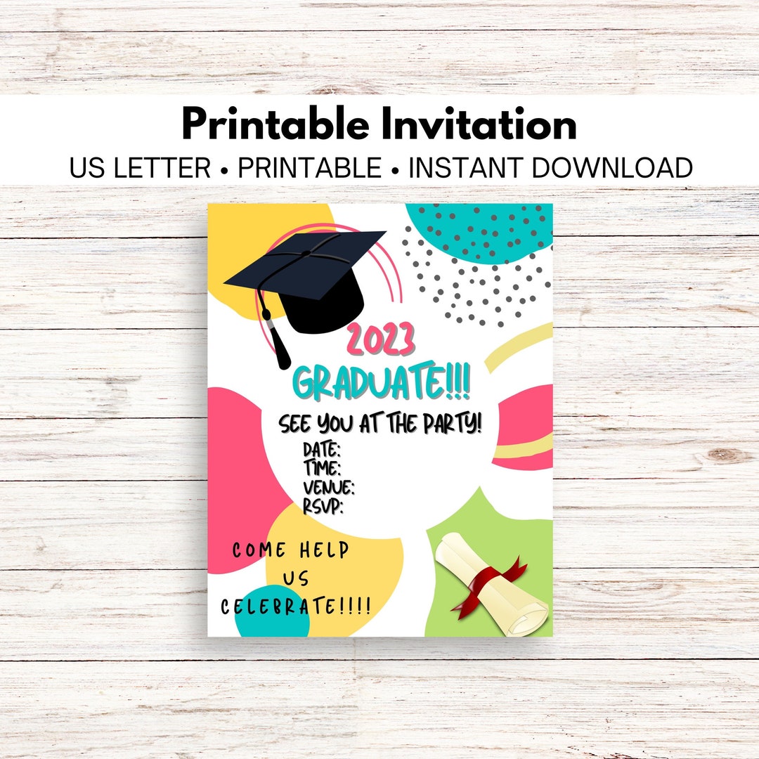 Printable Graduation Party Invitation - Etsy