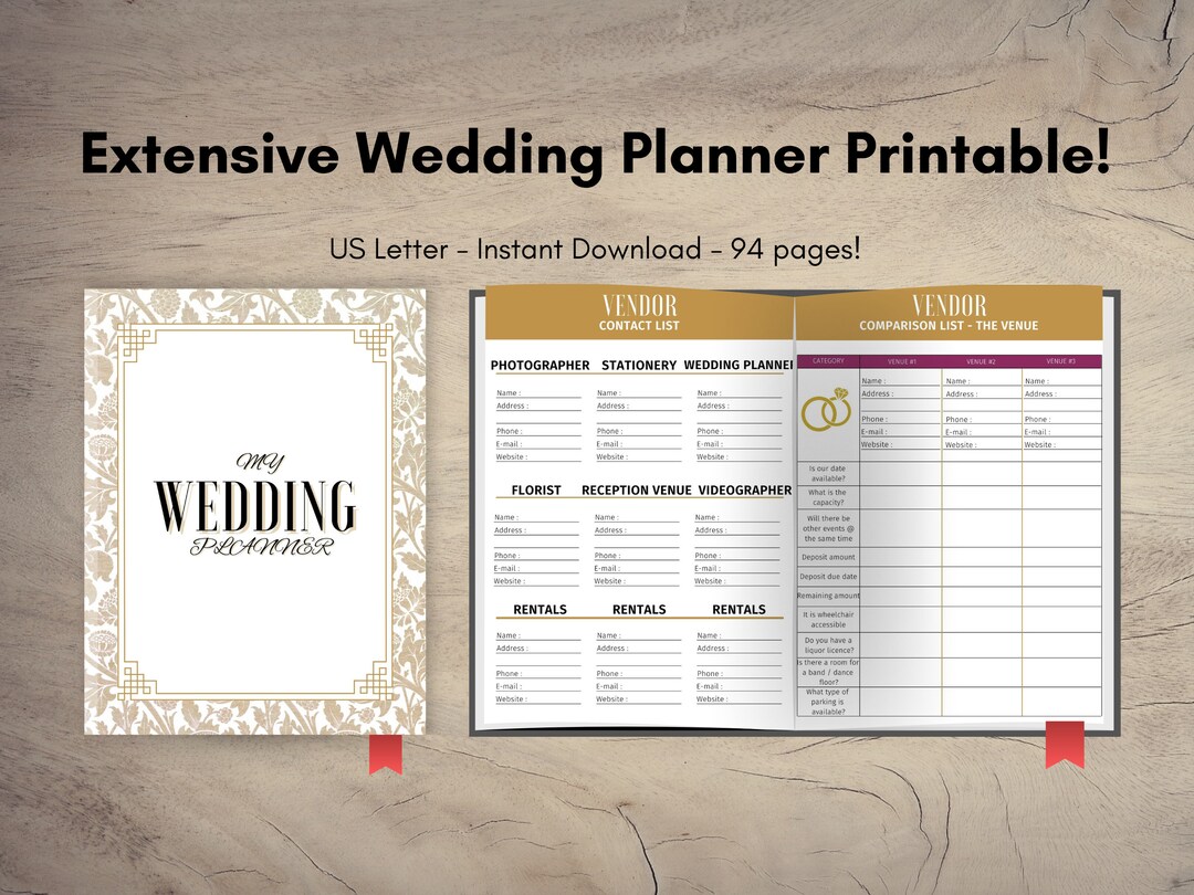 Full Wedding Planner Printable - Etsy
