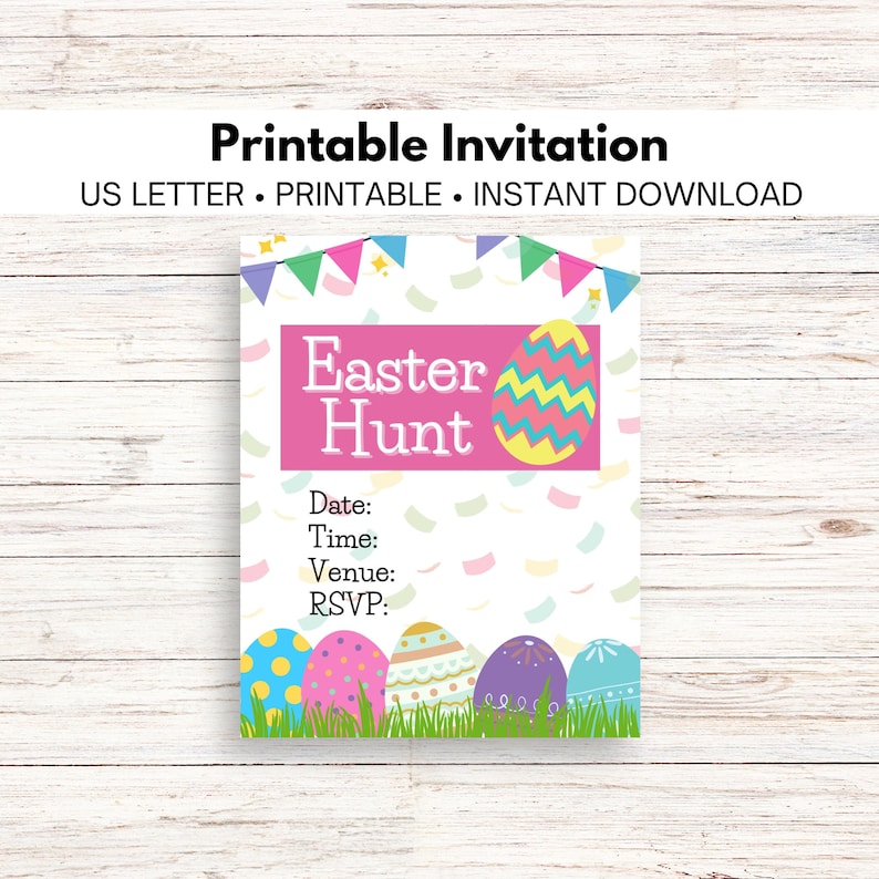 Easter Egg Hunt Printable Invitation - Etsy