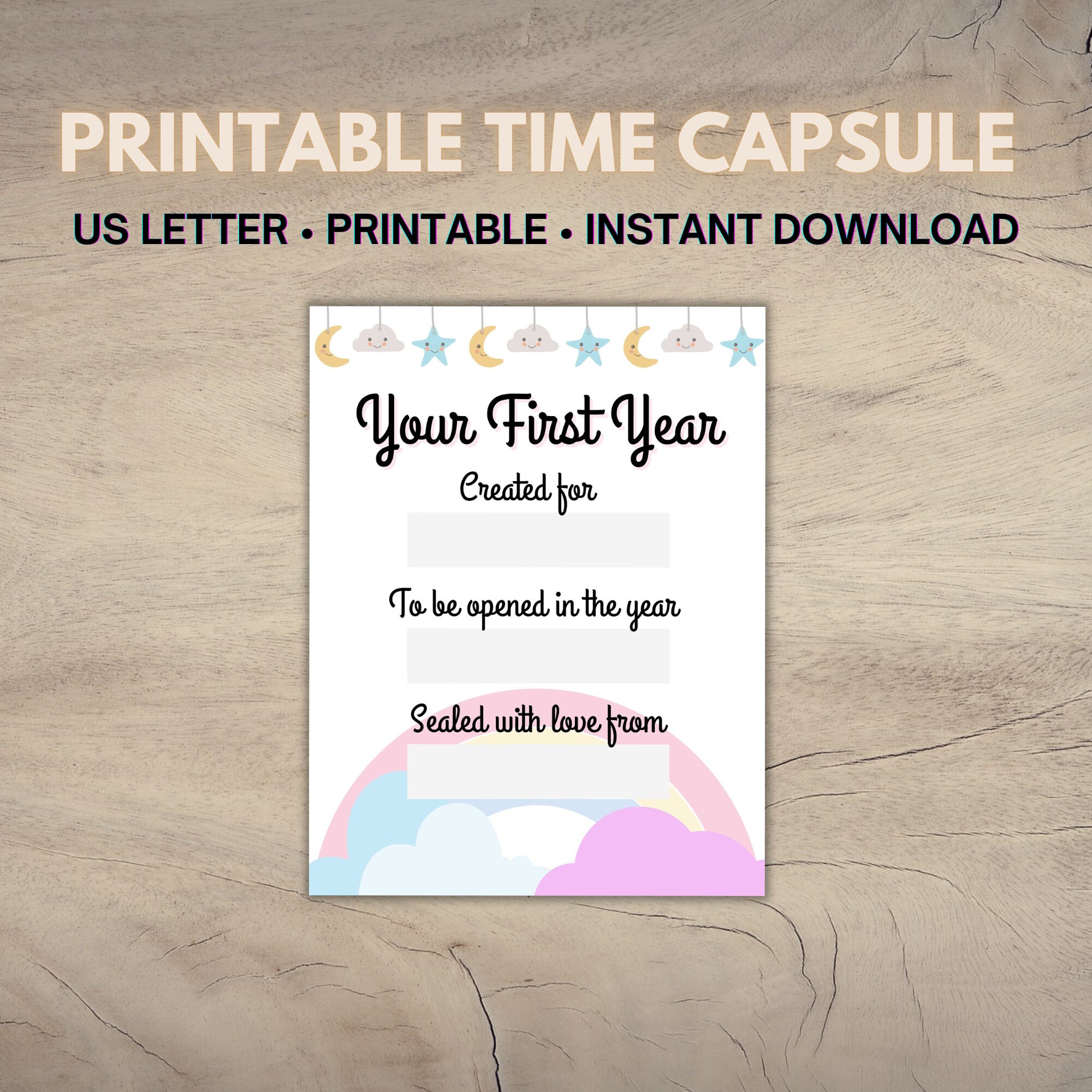 Printable Time Capsule Insert for Baby - Etsy