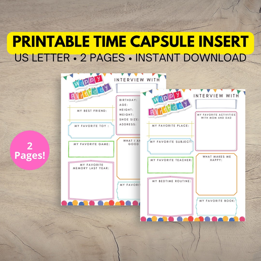 Printable Birthday Interview for Kids - Etsy