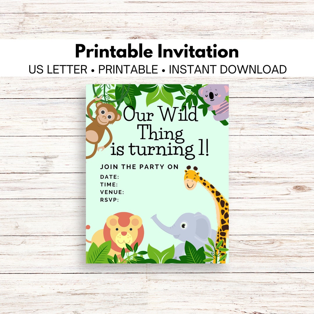 Printable Birthday Party Invitation for 1 Year Old - Etsy
