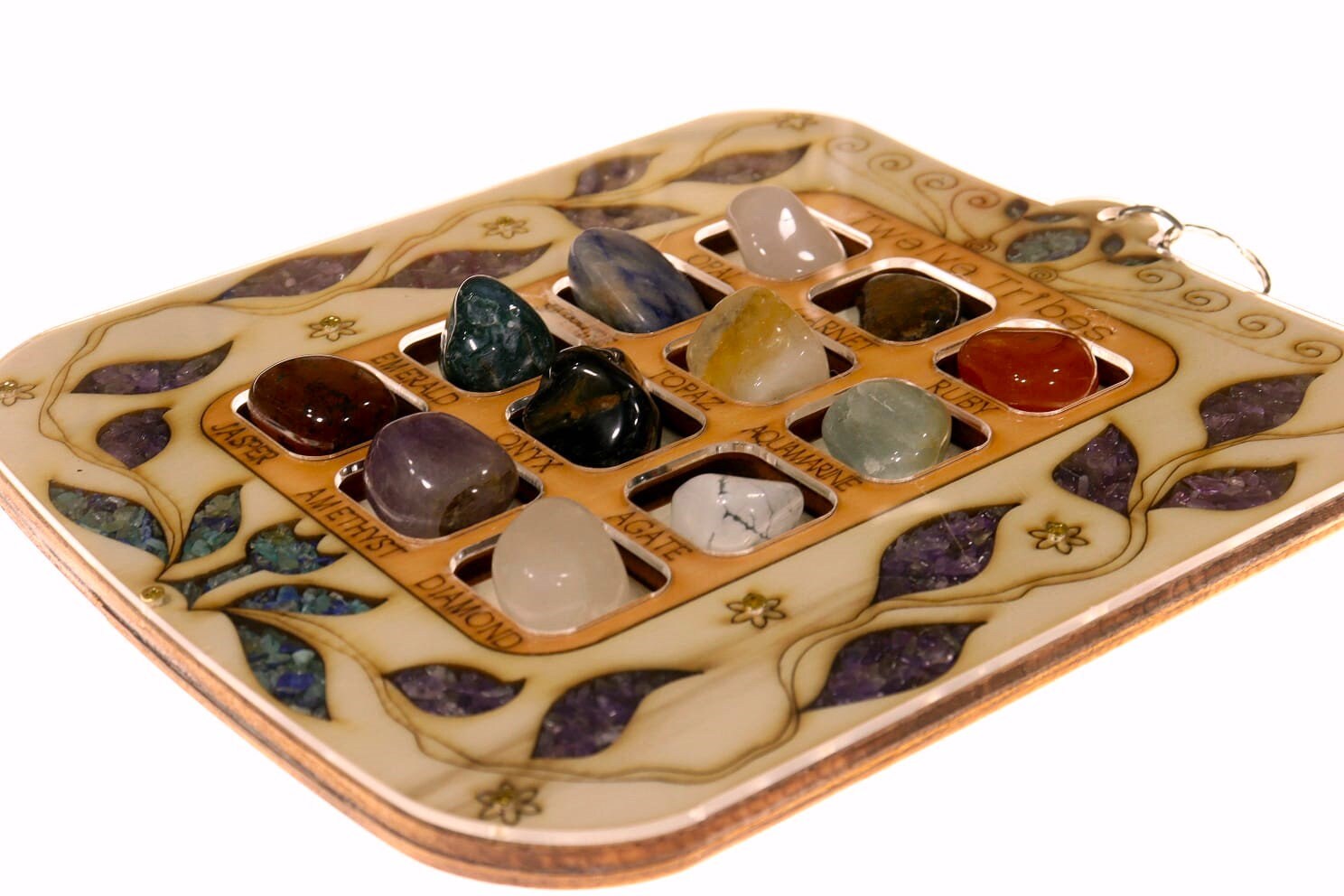 MATIEL 12 Tribes Stones, Breastplate Stone Wall Hanging Odem Pit'dah ...