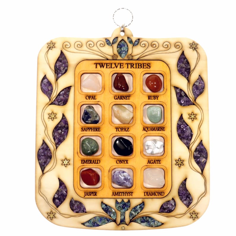 MATIEL 12 Tribes Stones, Breastplate Stone Wall Hanging Odem Pit'dah ...