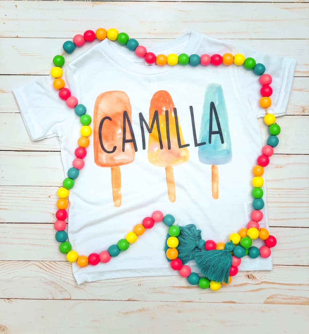 Personalized Watercolor Popsicle Shirt With a Variety of Designs ...
