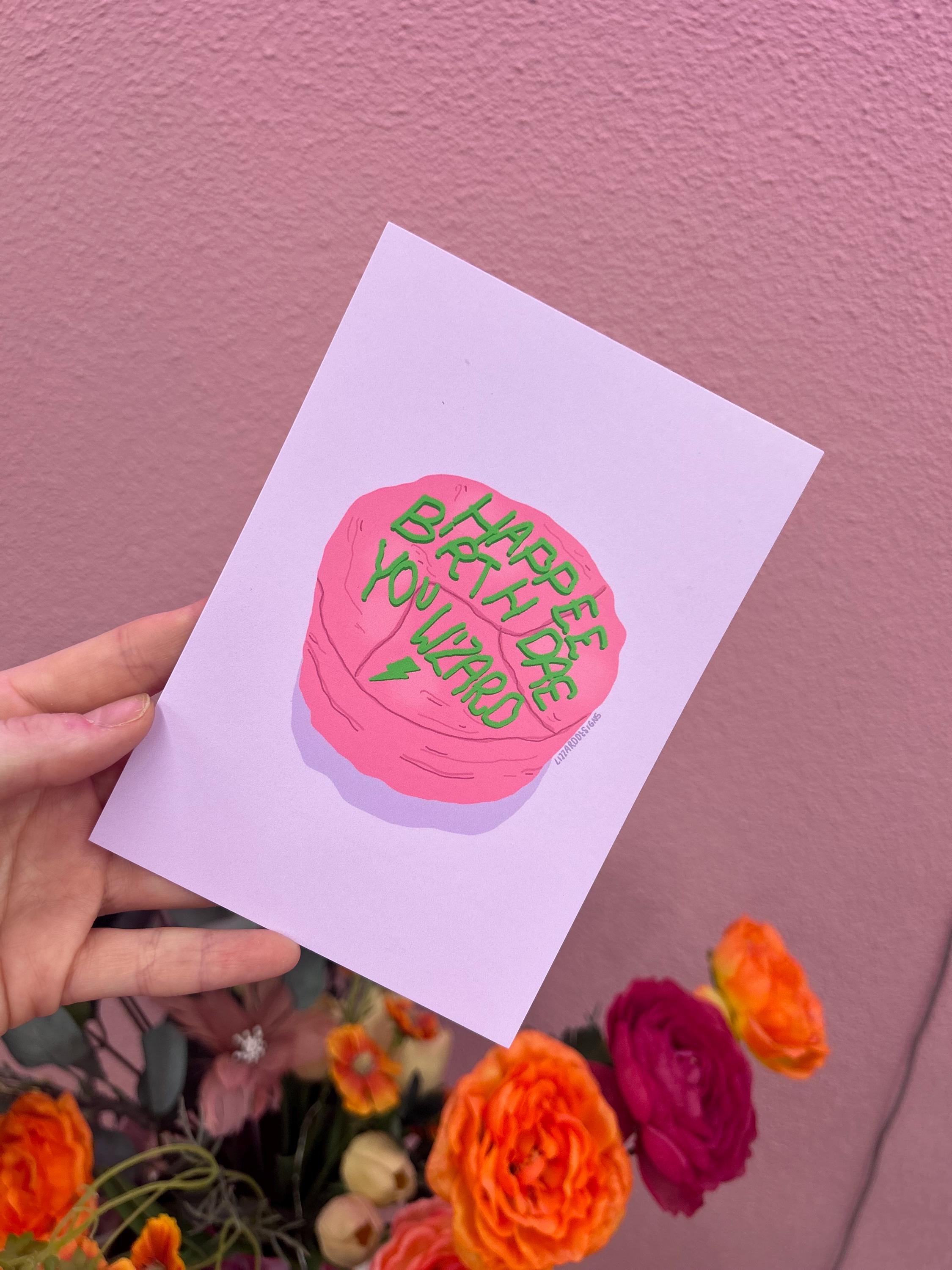 Printable Harry Potter Birthday Card - Cute Hagrid Cake - Instant ...