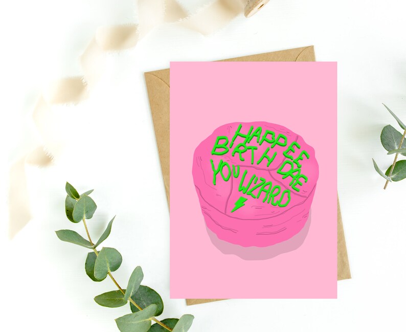 Printable Harry Potter Birthday Card - Cute Hagrid Cake - Instant ...