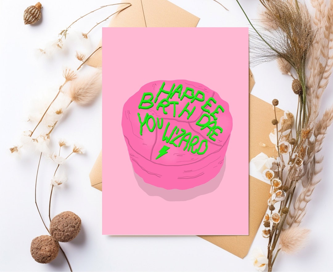 Printable Harry Potter Birthday Card - Cute Hagrid Cake - Instant ...