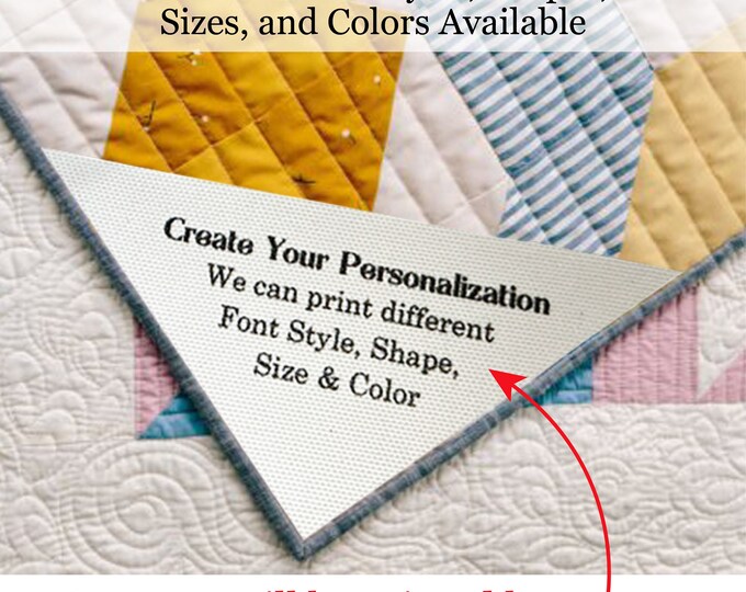 Custom Print Quilt Label Triangular Corner, Rectangular and Square ...